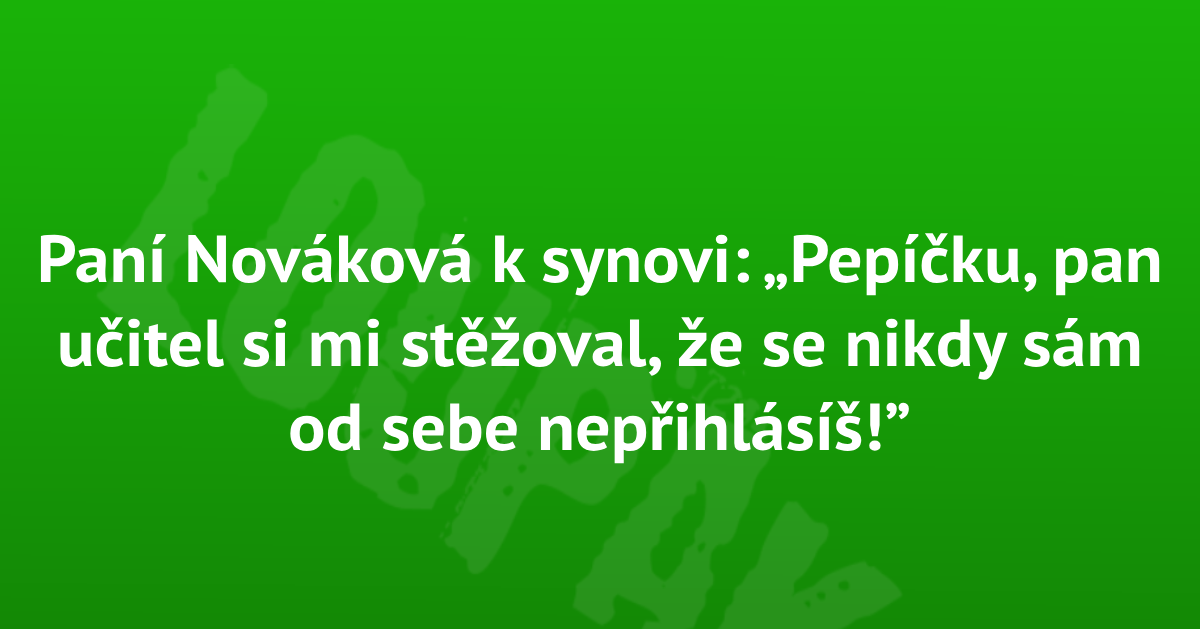Paní Nováková k synovi | Loupak.cz