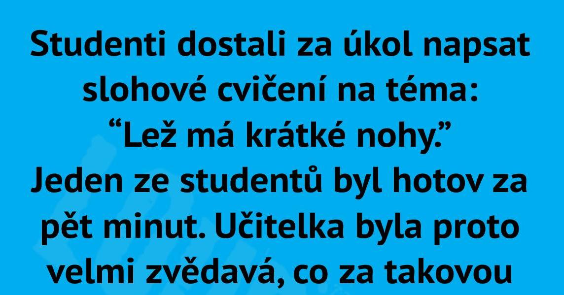 Nejoriginálnější slohovka ve třídě | Loupak.cz